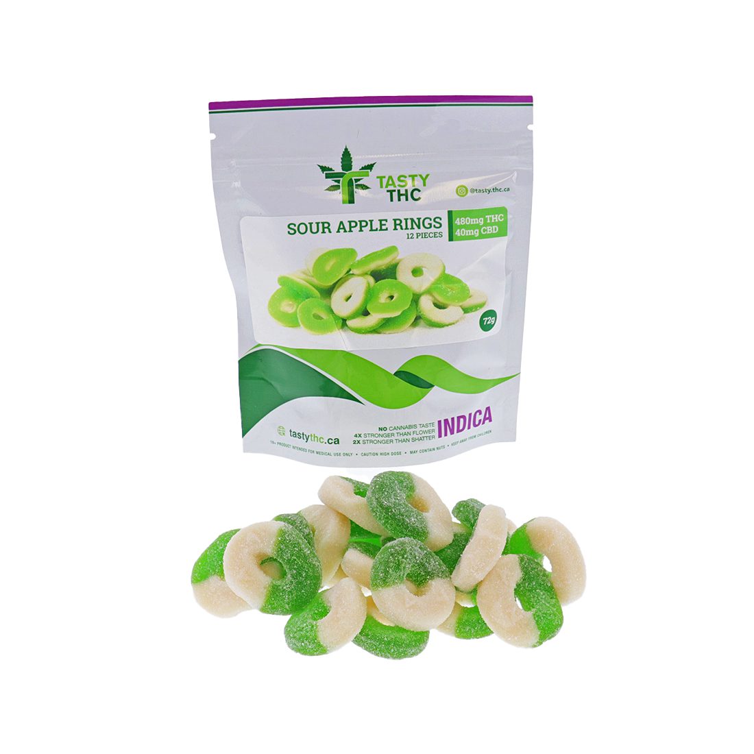 Buy Sour Apple Rings THC Edibles - 10 Pack | Best THC Edible